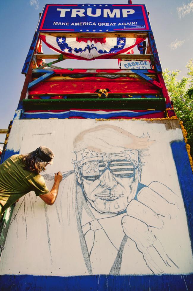 Amid a time of marches a Trump supporter makes a bold statement ...